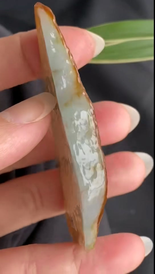 Natural Jade Rough Jadeite Raw (54g,73X48X7.5mm)-A6395 – Jade Nature