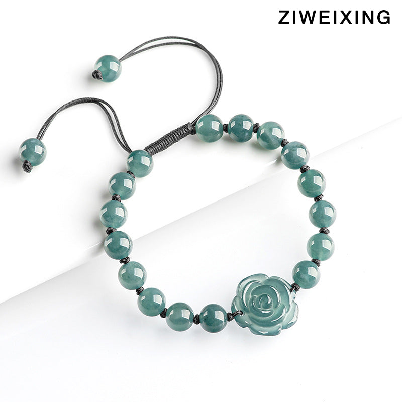 Adorn Your Wrist with a Natural Blue Jade Flower Bracelet – Jade Nature