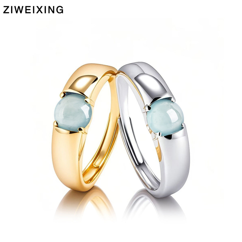 Minimalist Luxury: Showcasing the Adjustable Blue Jade Ring – Jade Nature