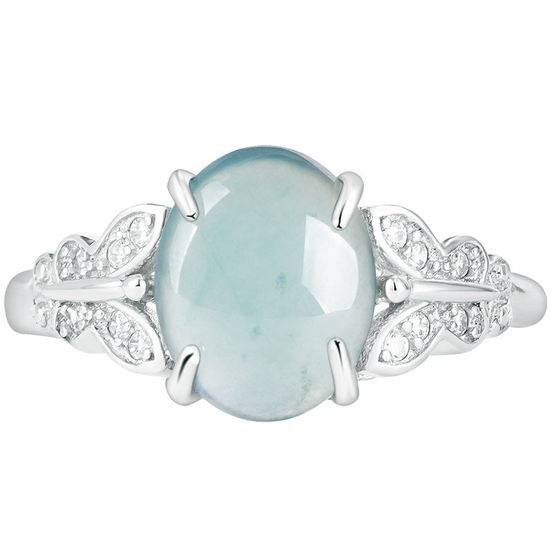 Natural Jade Ring Adjustable Silver Jadeite Ring TURG430 – Jade Nature