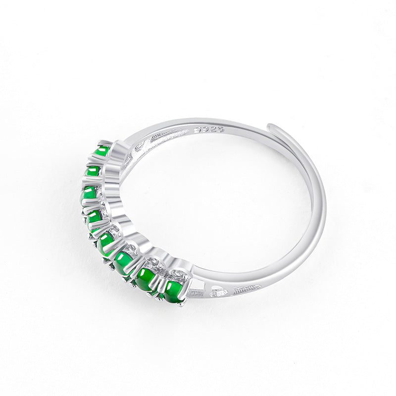 Natural Jade Ring Adjustable Silver Jadeite Ring TURG433 – Jade Nature