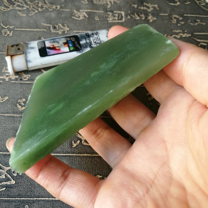 Natural Kunlun Jade Rough Nephrite Raw (99g, 7.5X7X0.6cm) – Jade Nature