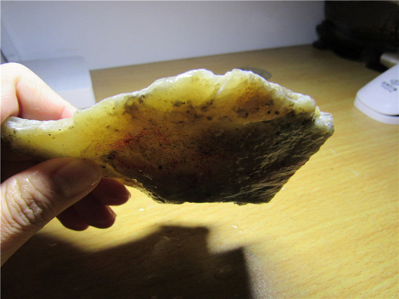 Natural Kunlun Jade Rough Nephrite Raw (183.4g, 106X100X15mm) – Jade Nature